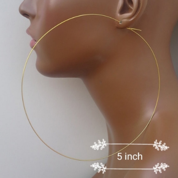 Ickynicks Jewelry | Jewelry | 5 Inch 4k Gf Gold Hoops Fashion Statement ...
